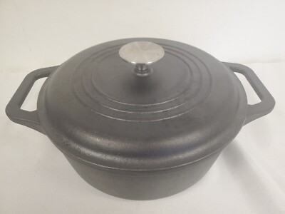 4 QUART Cast Iron Stock Pot Cookware Victoria w Lid | eBay