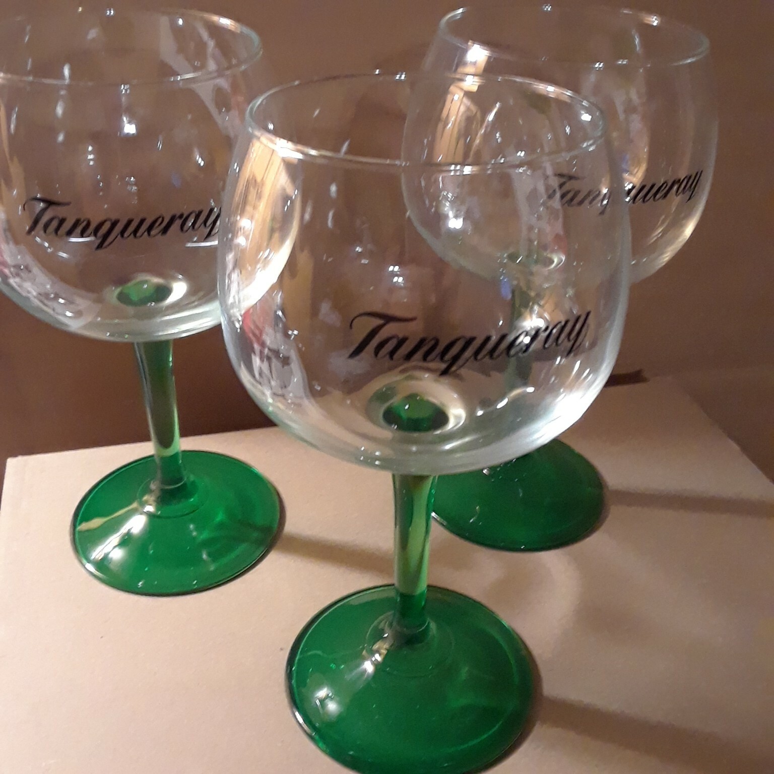 Tanqueray Copa Goblet Gin Cocktail Balloon Glasses with Green Stem New ...