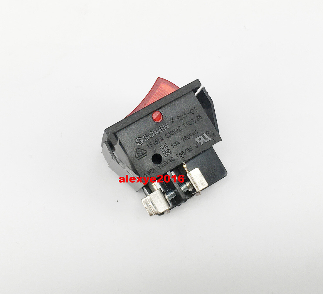 SOKEN RK1-01 Rocker Switch 4 Pins with Screws 2 Position Maintained 16A ...