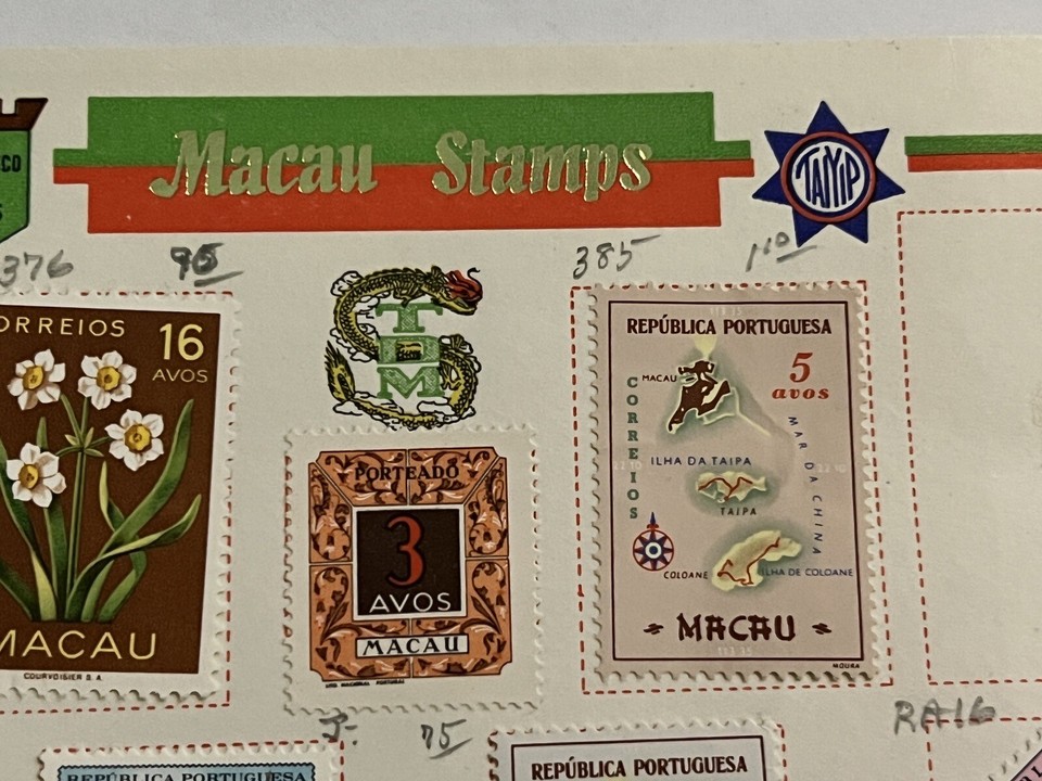 MACAU MINT STAMPS LOT ON SOUVENIR CARD, GREAT COLLECTION | eBay