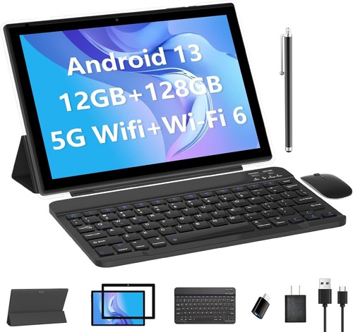 Tablet with Keyboard Android 13 Tablets 2 in 1 12GB+128GB, 10 inch ...