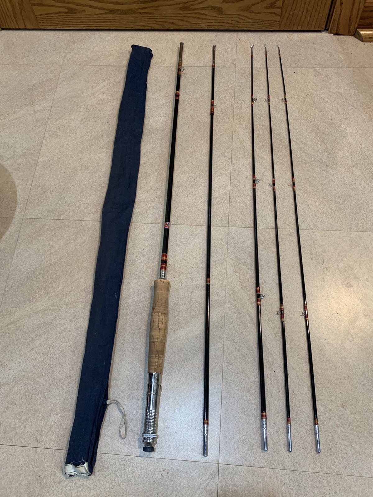 Rare 5 Piece 8’ Japanese NFT Bamboo Fly Fishing Rod NEEDS GUIDE REPAIRS ...