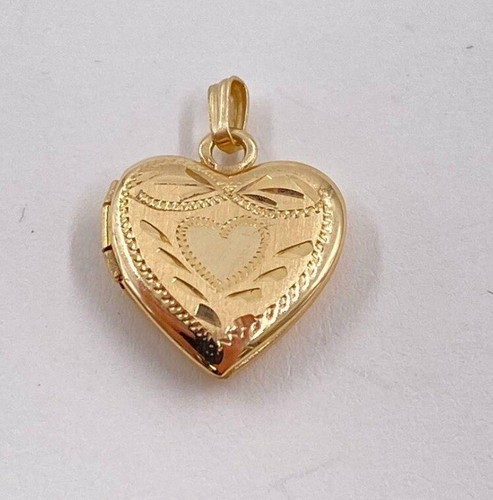 14k solid gold heart locket pendant Vintage 1.2 Grams Estate Jewelry | eBay