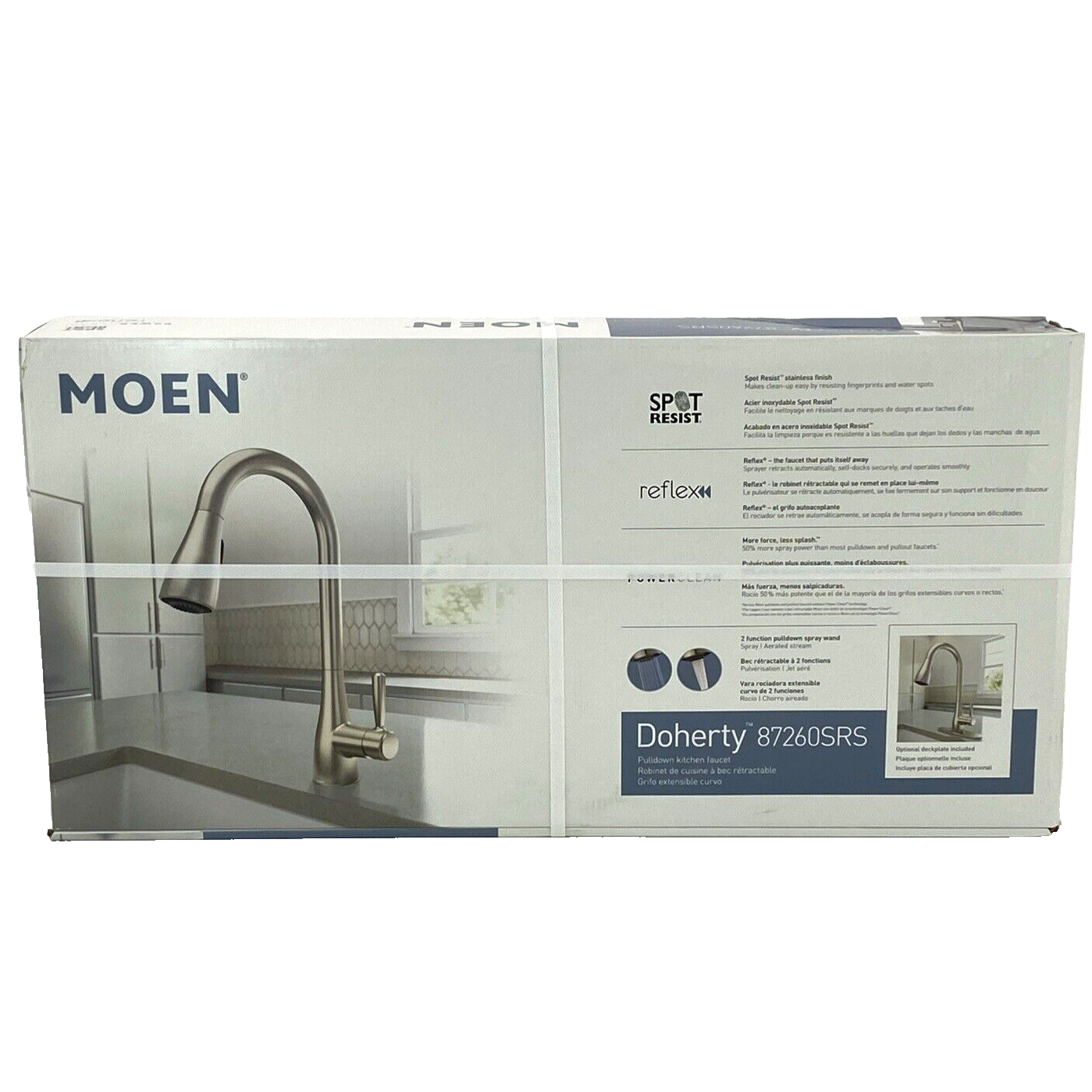 🆕 Moen 87260SRS Doherty Pull-Down Kitchen Faucet - Spot Resist ...