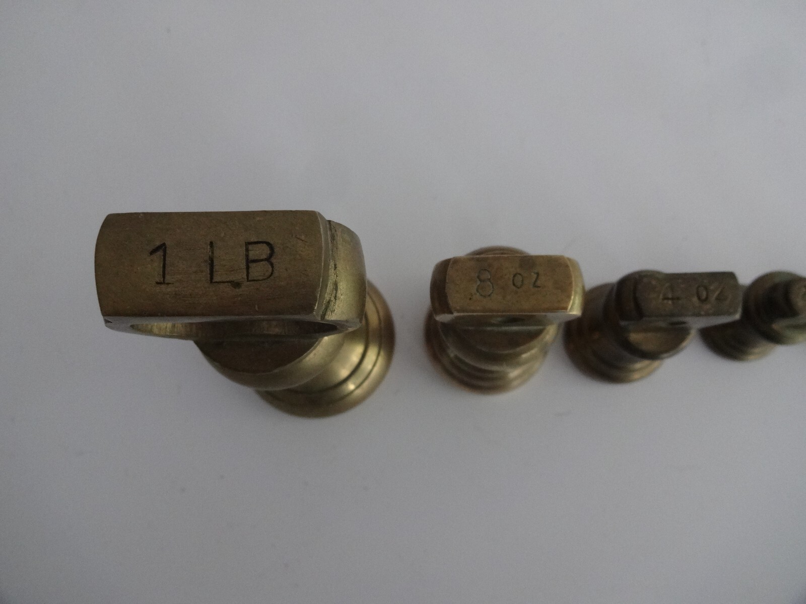 Vintage Set of 7 Brass Bell Imperial Weights 1 lb - 1/4oz -Lot B | eBay