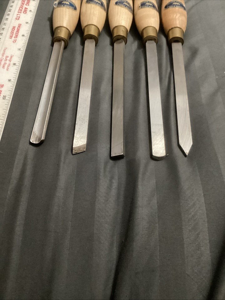 Wood Turning Chisel Set Crown Tools 5 Pce Turning Chisel Set 14” Long V ...