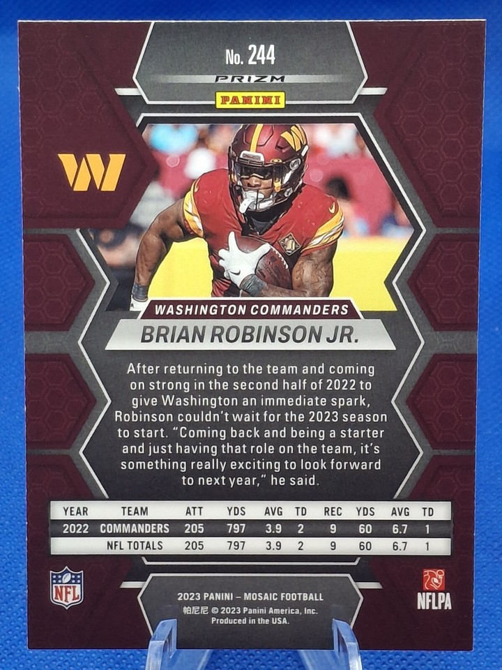 2023 Panini Mosaic Brian Robinson Jr Reactive Yellow Mosaic Prizm #244 ...