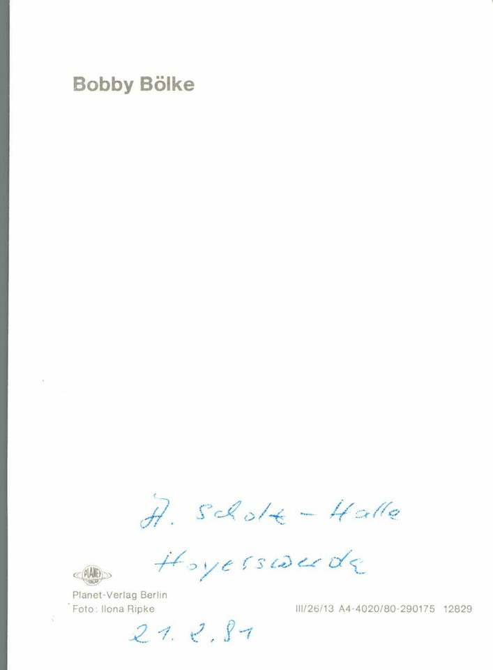 Bobby Bölke * Original Unterschrift auf- DEFA- Postcard * Nr. 9179 g | eBay