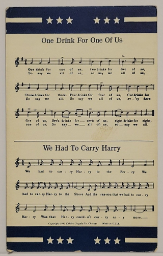 WW2 World War 2 Drinking Song Music 1942 Postcard | eBay