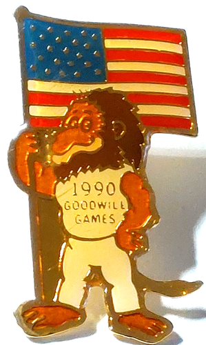 Goodwill Games 1990 US Flag Lion Lapel Pin | eBay