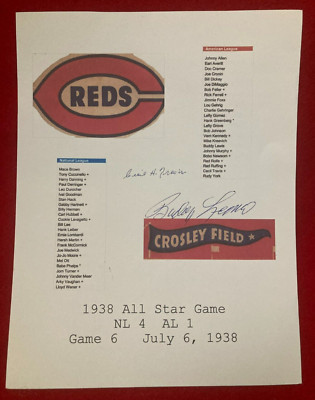 1938 All-Star Game Signed BUDDY LEWIS & CECIL TRAVIS Autographed Photo ...