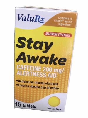 ValuRX Stay Awake Caffeine Alertness Aid - 15 Tablets | eBay