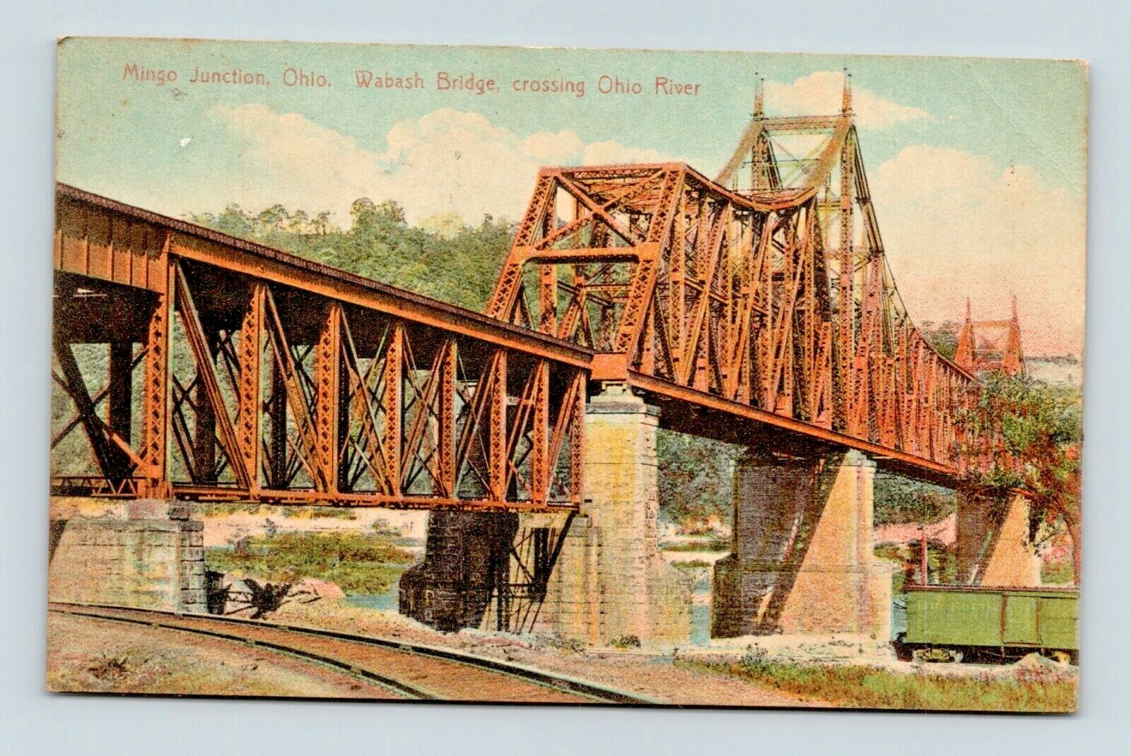 MINGO JUNCTION OHIO A VIEW OF THE WABASH BRIDGE & THE OHIO RIVER ...
