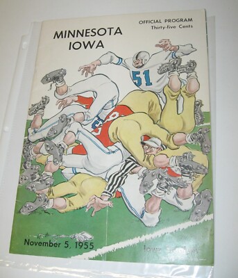 1955 Iowa Hawkeyes vs. Minnesota Football Game Program, Nov. 5th, Iowa ...