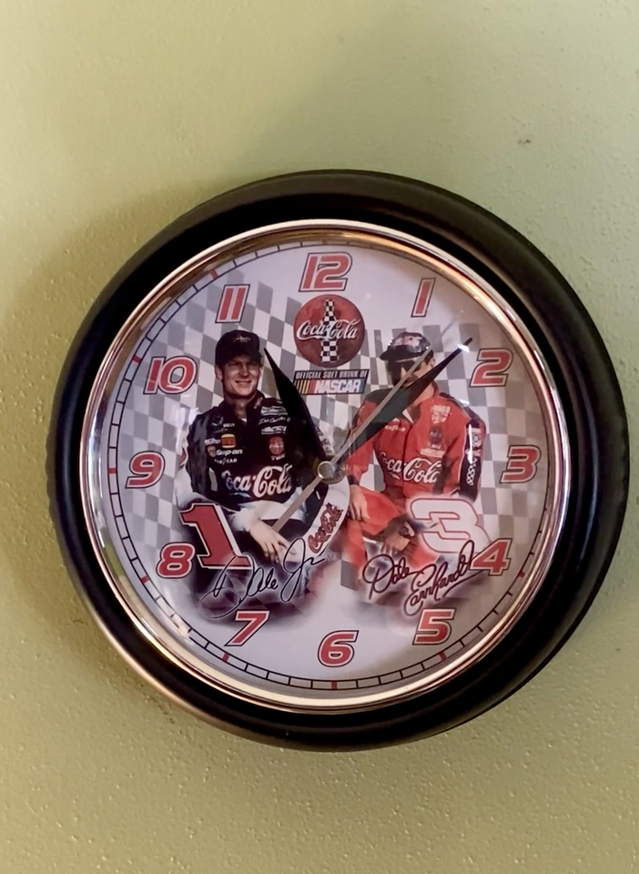 Nascar Dale Earnhardt Sr. and Jr. Clock - Signature Series - Coca Cola ...