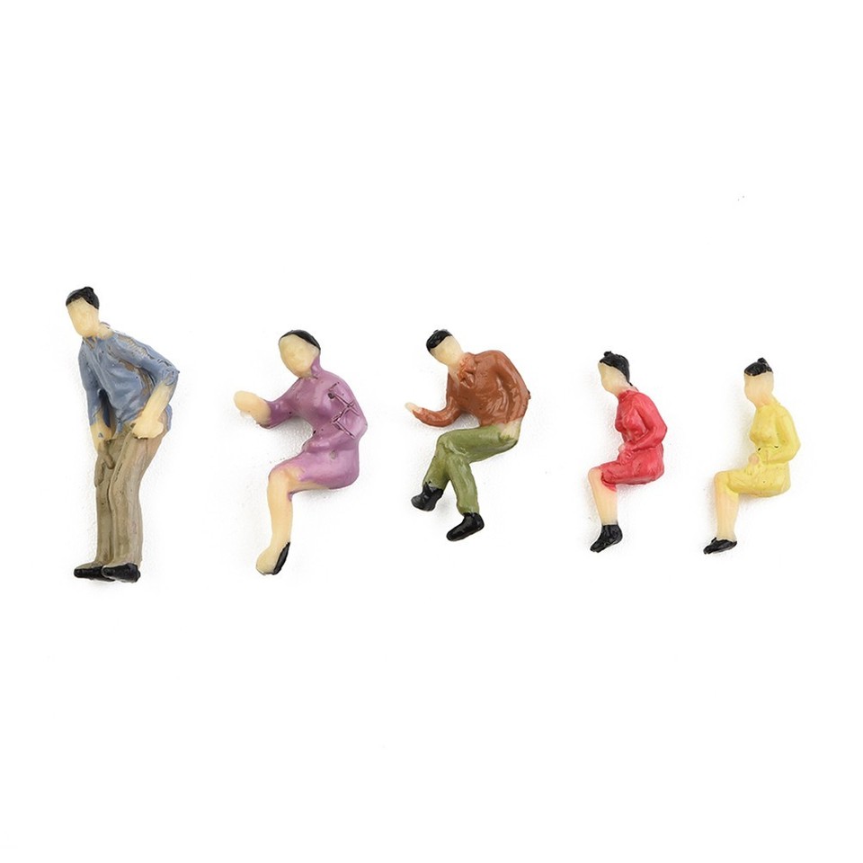 100Pcs-HO Scale Painted Figures Sitting People 1:87 Model Train Layout ...