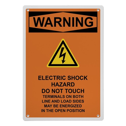 Electric Shock Hazard Sign, 8.5 x 11 in" OSHA Compliant Electrical ...
