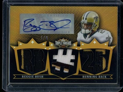 2007 TRIPLE THREADS Reggie Bush GOLD AUTO AUTOGRAPH 1/9 Nasty Patches ...