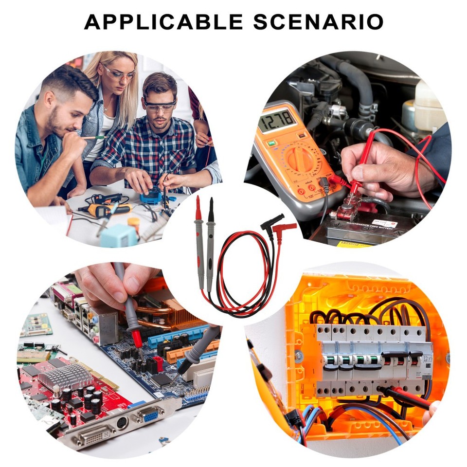 Multimeter Lead Probes with Slip Comfort Grip for Measurement | eBay ...