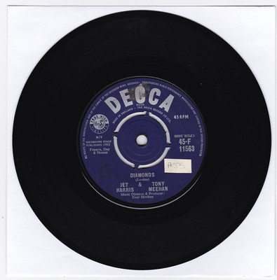 45 RPM JET HARRIS & TONY MEEHAN DIAMONDS DECCA 45-F 11563 in 1963 | eBay