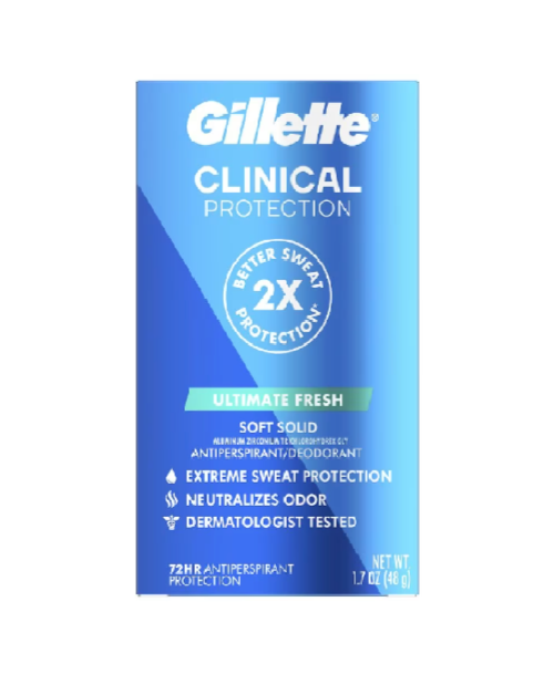 Gillette Antiperspirant Deodorant, Clinical Soft Solid,Ultimate Fresh ...