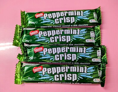 FOUR 35g Bars of Nestle Peppermint Crisp Mint Cracknel, Australian ...