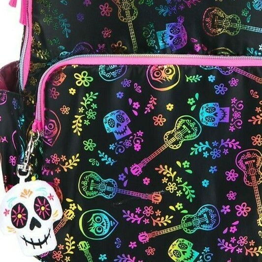 Disney Store Coco Backpack, Book Bag Metallic Rainbow Guitars, Flowers ...