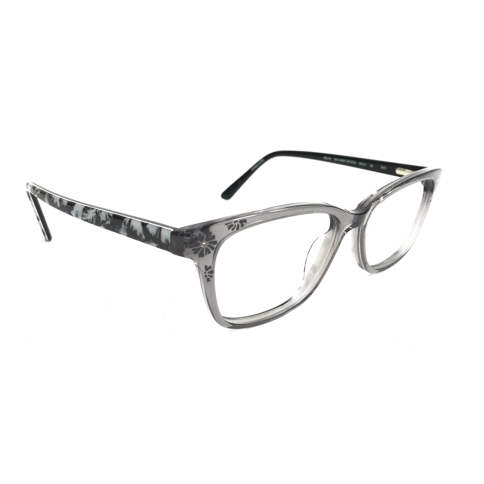 Bebe Eyeglasses Frames BB5163 001 GREY CRYSTAL Black Grey Floral 55-17 ...
