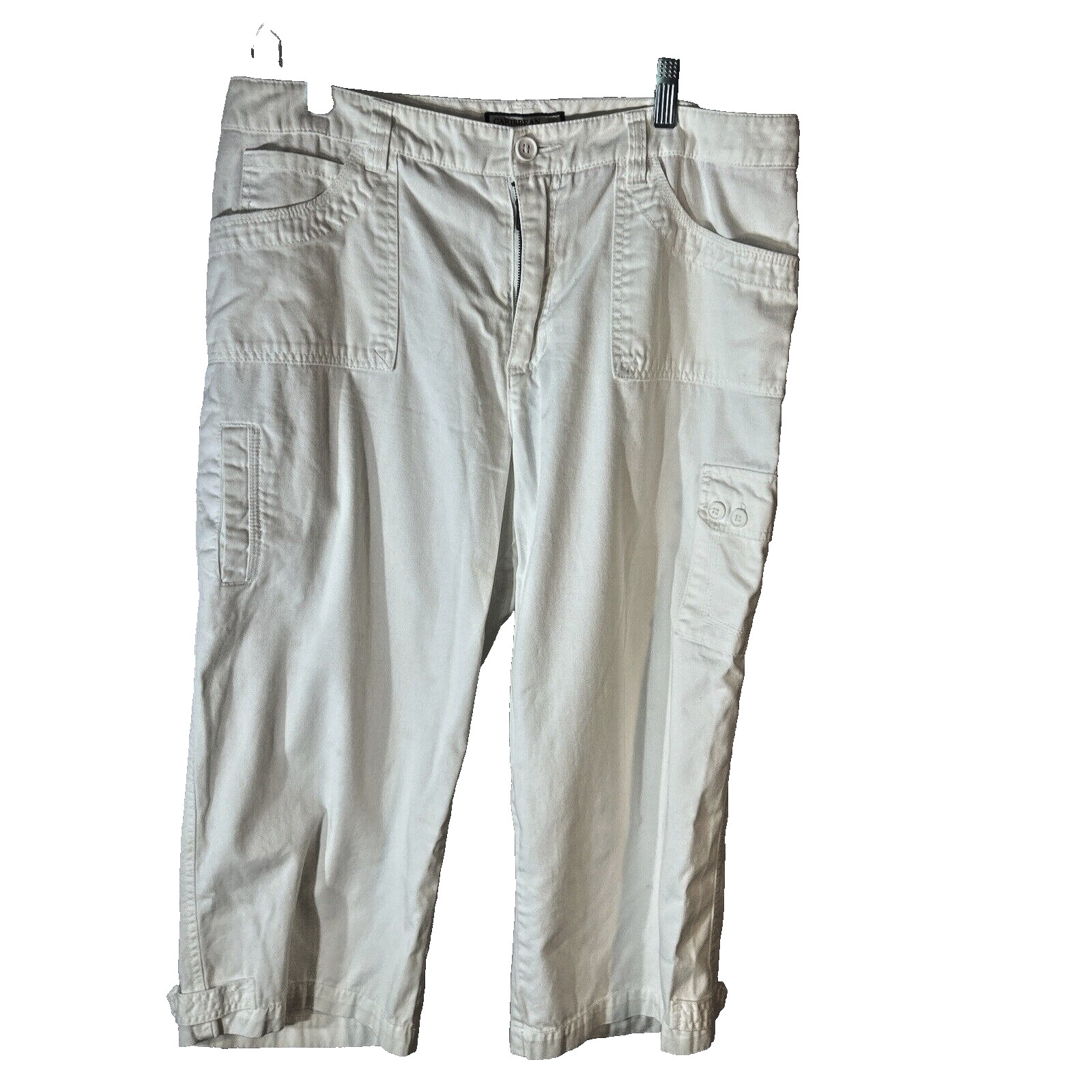Caribbean Joe White Capri Cropped Pants Womens Size 1… - Gem