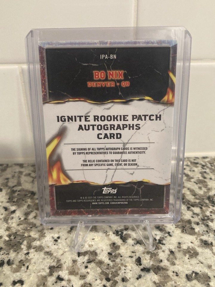 2024 Bo Nix Topps Resurgence Ignite RPA Pink Power Surge /10 | eBay