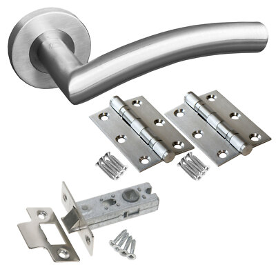 Consort Stainless Steel Door Handle Packs Latch and Hinges Door Handle ...