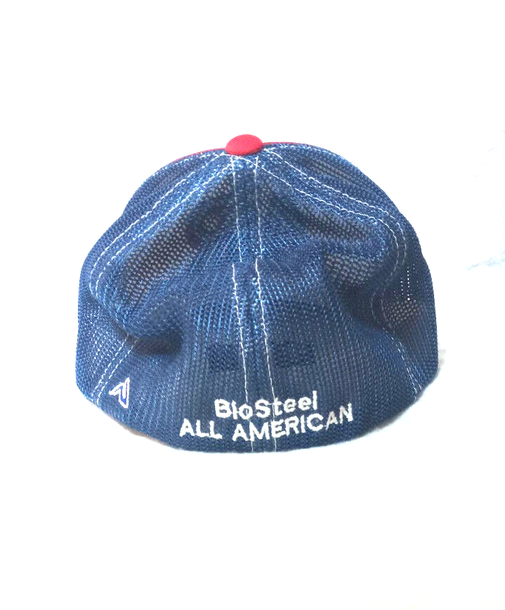 Pacific HeroWear Biosteel Fitted All American MENS Hat AR S/M red white ...