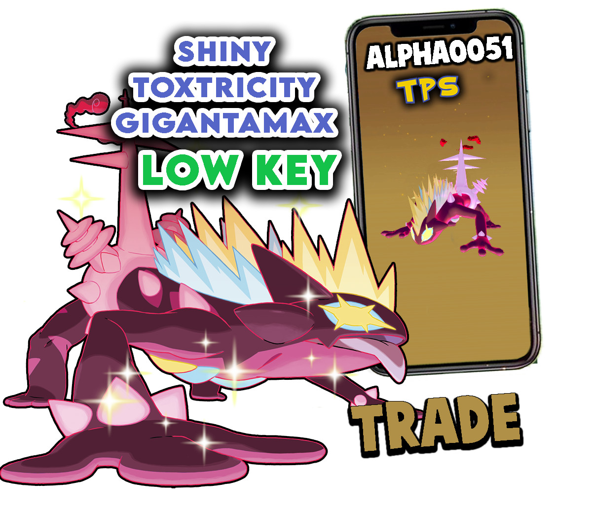 Pokemon Shiny Toxtricity Low Key Form Gigantamax Trade Registered or ...