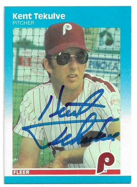 KENT TEKULVE Autographed Signed 1987 Fleer Baseball card Philadelphia ...
