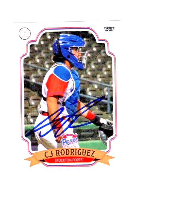 CJ Rodriguez 2021 Stockton Ports signed autograph baseball card Oakland ...