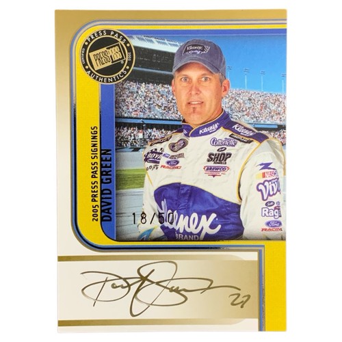 2005 Press Pass Racing 1Busch Champion David Green Gold Autographed ...