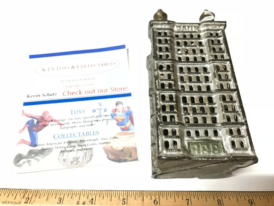 Cast Iron "High Rise" Still Bank Kenton Bank 1900's Nice Color & Shape ...