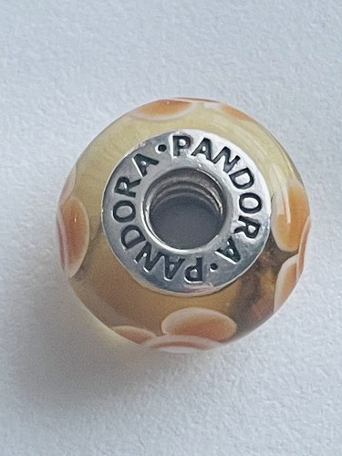 Sterling Silver - PANDORA Yellow Flower Murano Glass Bracelet Charm ...