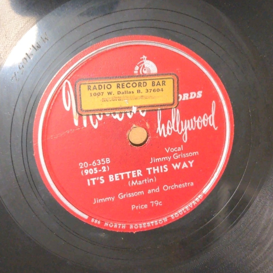 Jimmy Grissom JUMP BLUES r&b 78 Pretty Mama Boogie / It's better this ...