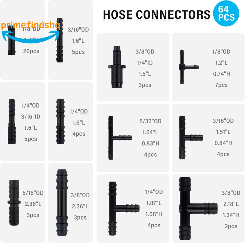 Multipurpose Vacuum Line Kit 6Pcs 5Ft Vacuum Hose Automotive+64Pcs ...