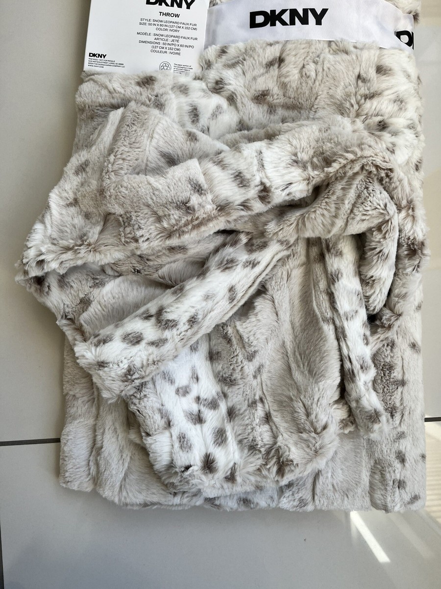 Cannon Faux Fur Throw Snow Leopard Natural Snow Leopard Faux Fur Throw