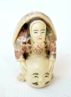 Netsuke - Japanese Bone Netsuke Figure Carving