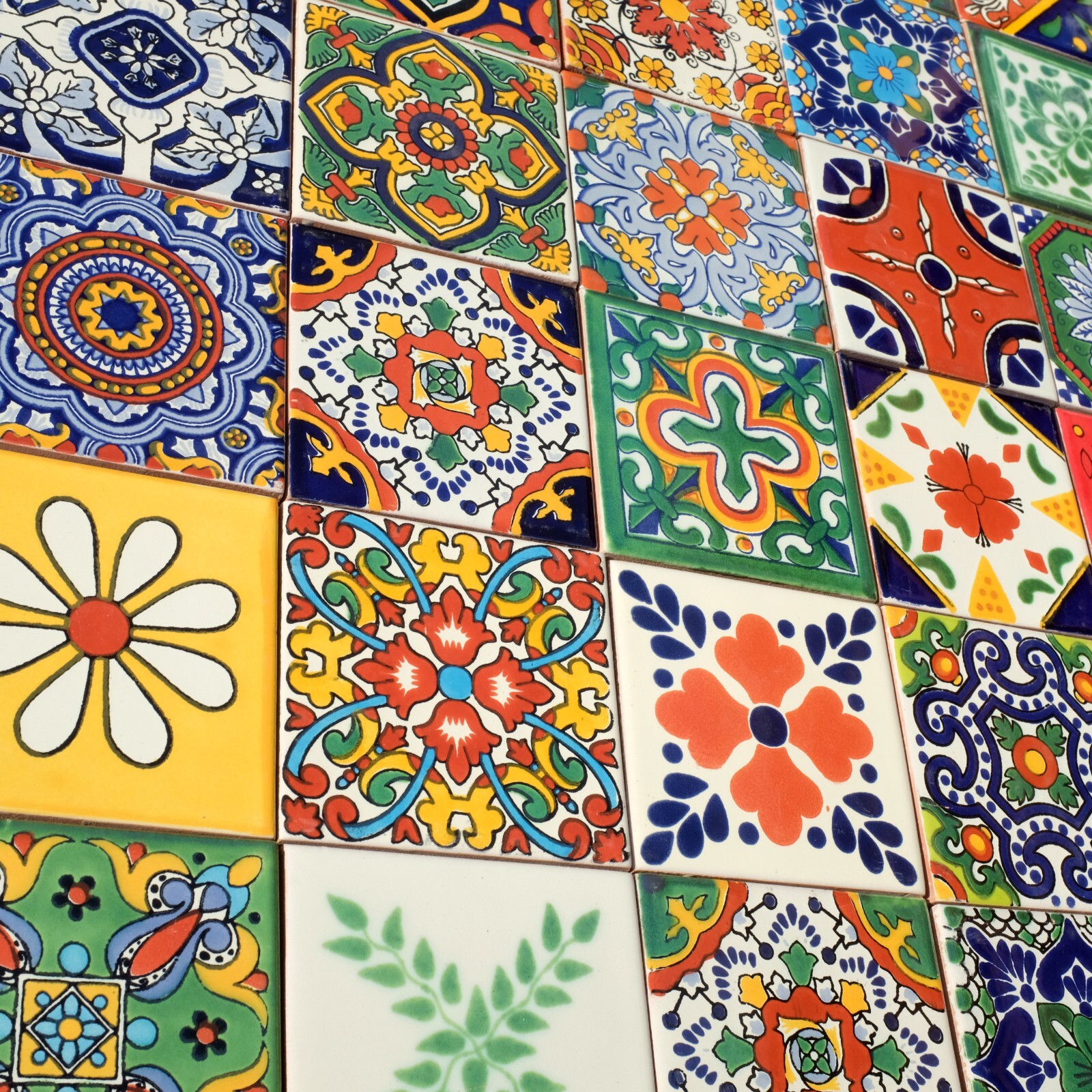 36 AUTHENTIC MEXICAN TILES 10.5X10.5CMS MILAGROS MIX | eBay