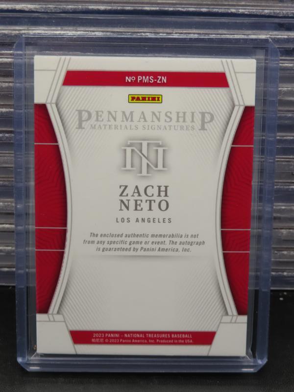 2023 National Treasures Zach Neto Holo Gold Jersey Autograph Auto #22/ ...