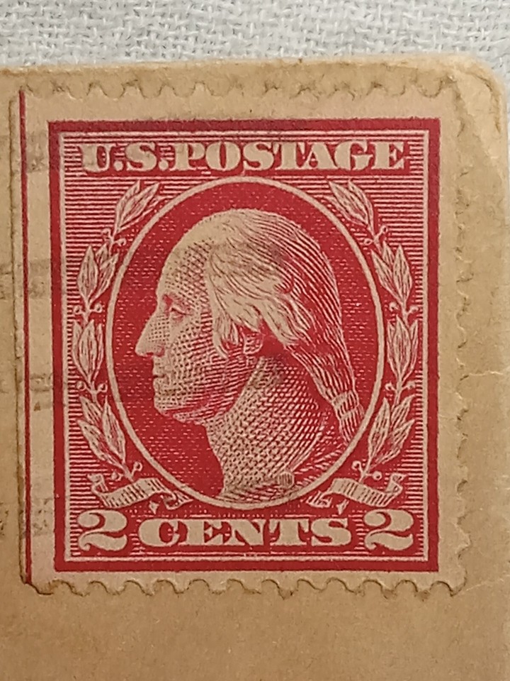 Very Rare George Washington Red Two 2 Cent Postage Stamp Mailed 1914 ...