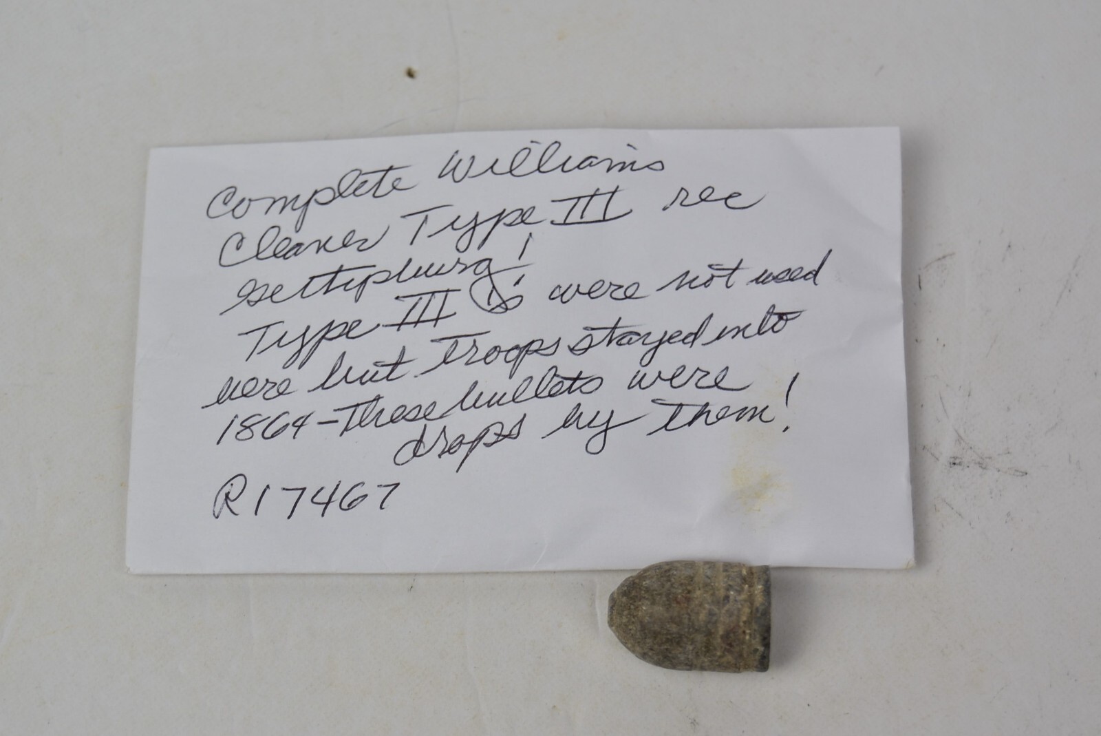 Williams CLEANER Type 3 Relic 58 Caliber Bullet Found at Gettysburg | eBay
