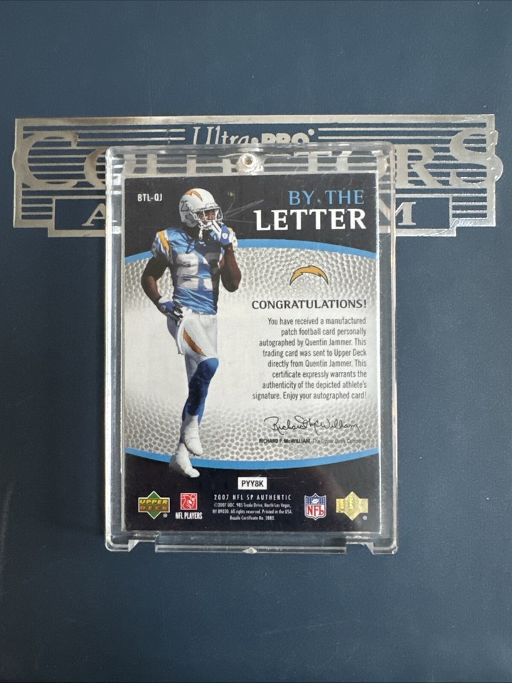 2007 SP Authentic - By the Letter Autographs /50 #BTL-QJ Quentin Jammer ...
