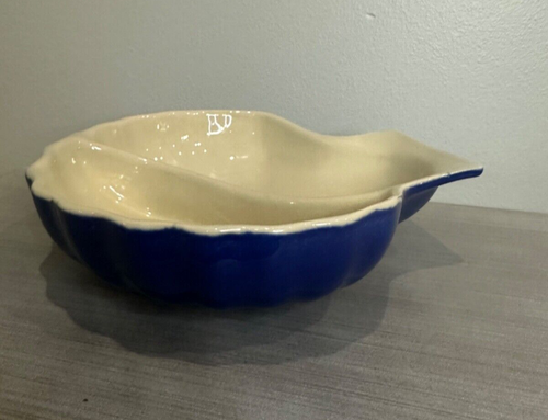 Appolia Shell Scallop Blue Divided Dish Serving Bowl France | eBay