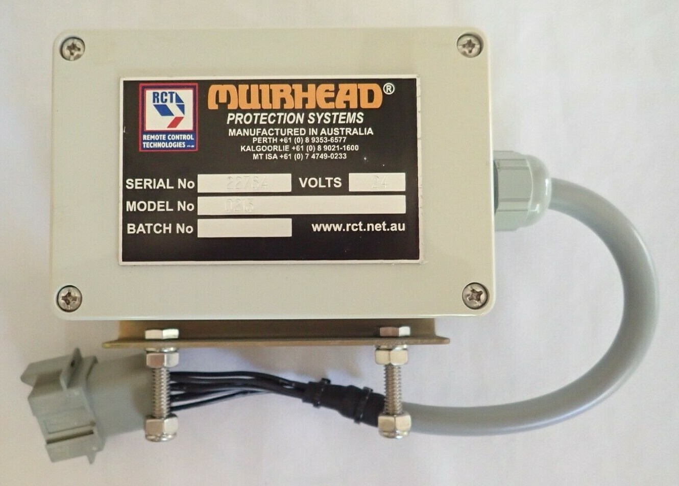 RCT MUIRHEAD 0213 PARK BRAKE PANEL 24V TO SUIT 0230 / 10886 NEW | eBay ...