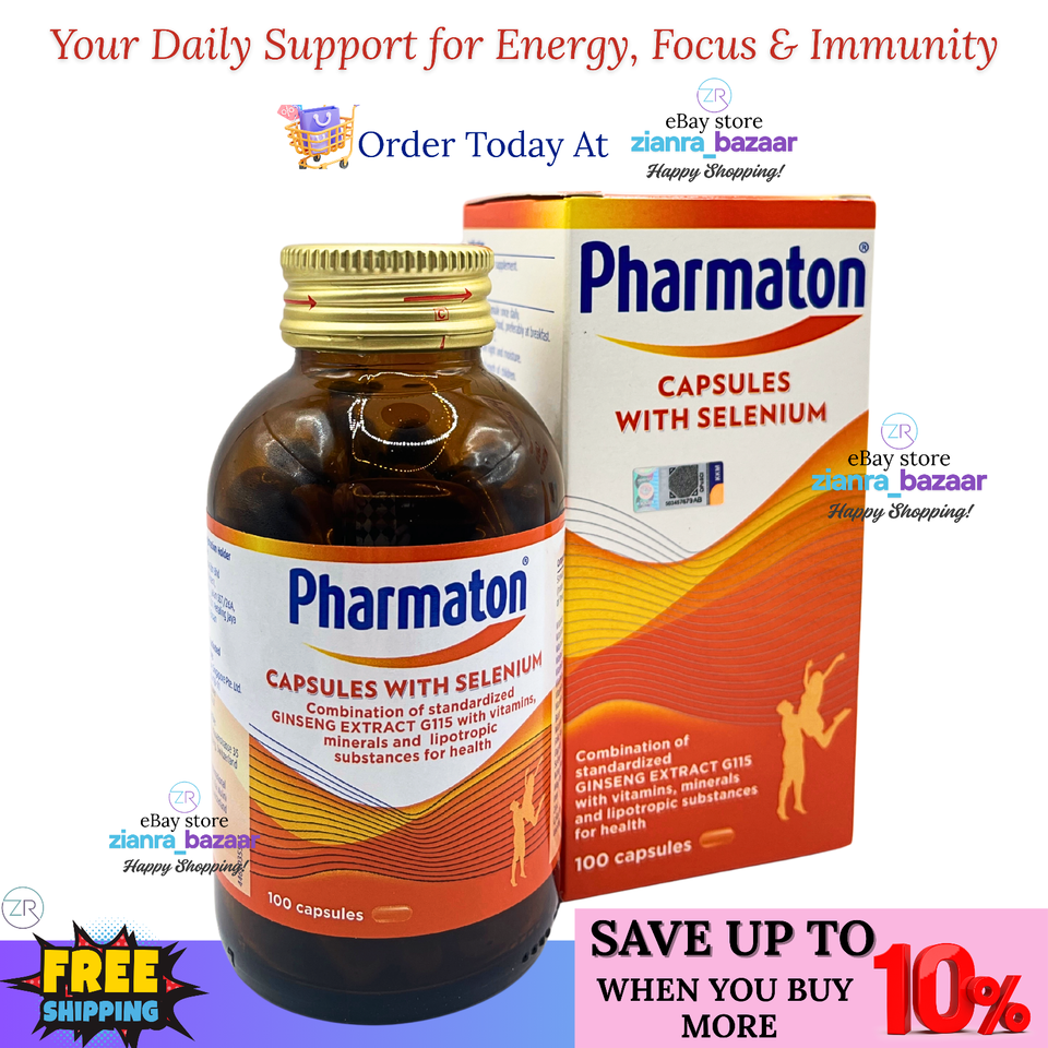Pharmaton with G115 Ginseng and Selenium 100 Tablets Energy Booster | eBay